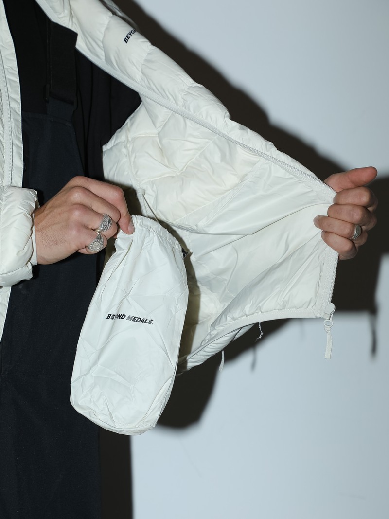 Packable Down Jacket Off White – Beyond Medals - Online Shop